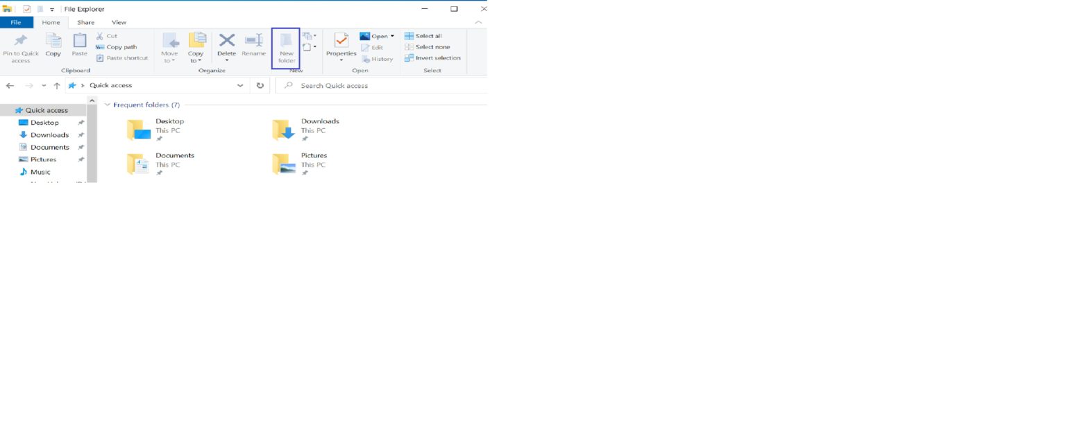 How to create a new folder using keyboard shortcut and menu ...