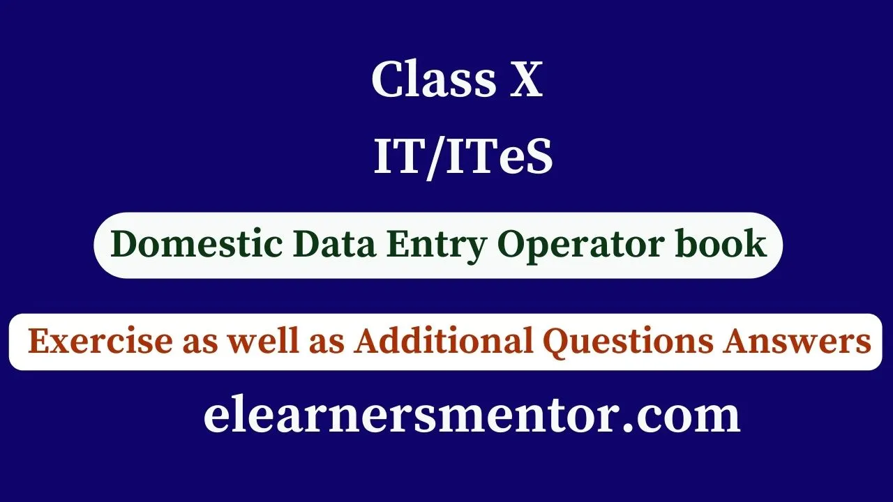 SEBA Board class 10 IT/ITeS Questions answers : elearners mentor