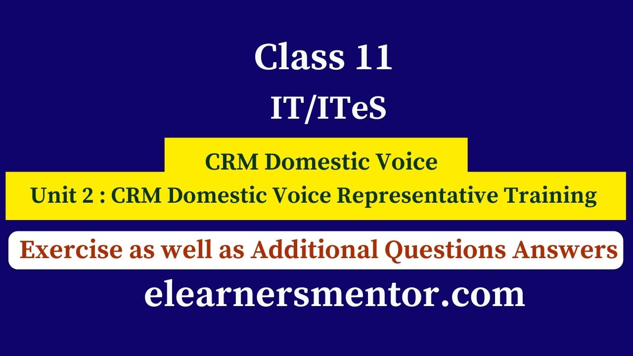 Class 11 IT/ITeS Question Answers unit 2 : CRM Domestic Voice ...