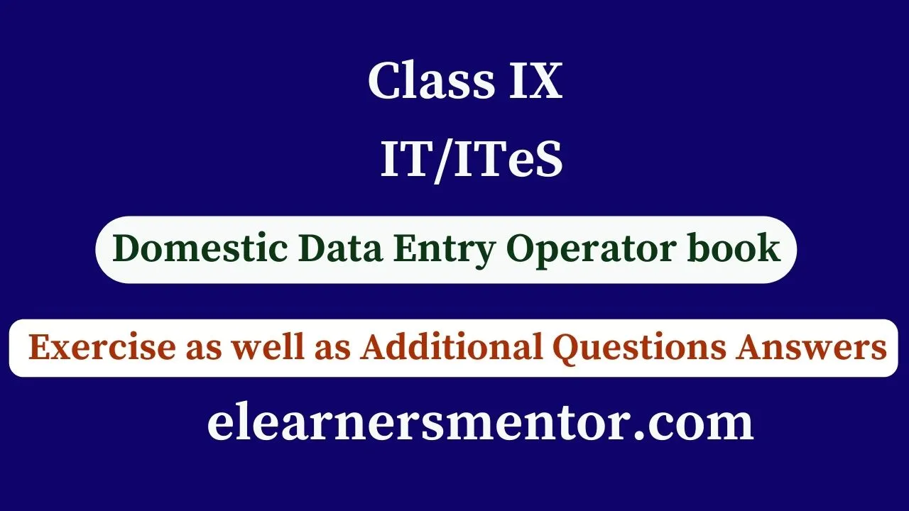 Class IX IT/ITeS Domestic Data Entry Operator questions answers under ...