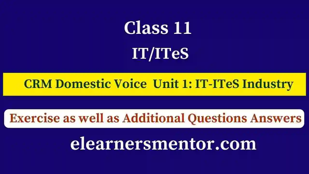 Class 11 IT/ITeS CRM Domestic Voice questions answers Unit 1: IT-ITeS ...